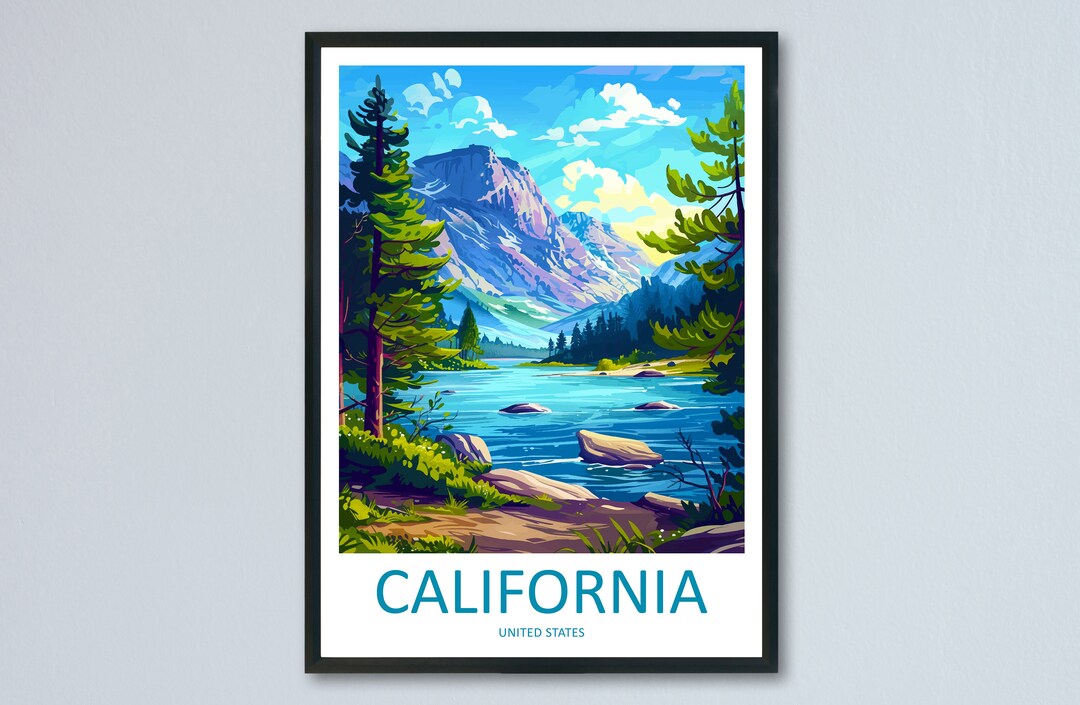 California Travel Print Wall Art California Wall Hanging Home Décor ...