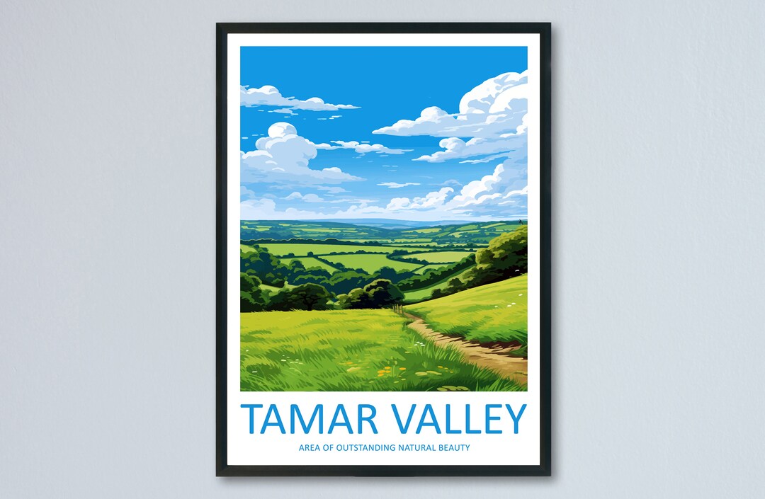 Tamar Valley Travel Print Wall Art Tamar Valley Wall Hanging Home Decor ...