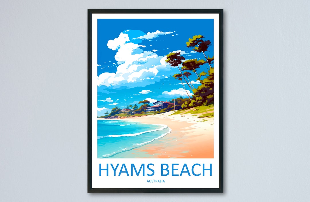 Hyams Beach Travel Print Wall Art Hyams Beach Wall Hanging Home Décor ...