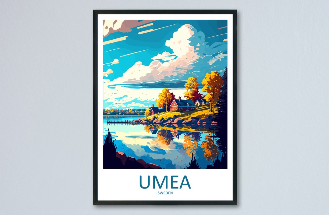 Umea Travel Print Wall Art Umea Wall Hanging Home Décor Umea Gift Art ...