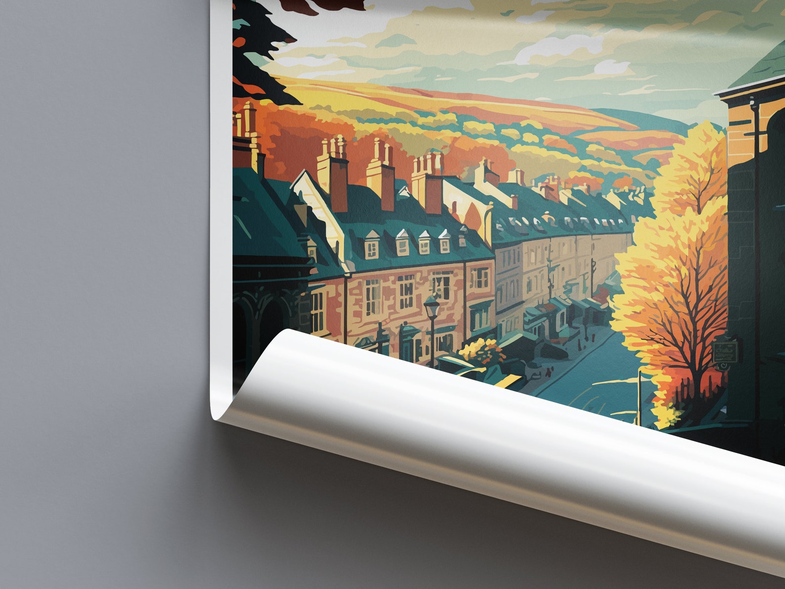 Hebden Bridge Travel Print Wall Art Hebden Bridge Wall Hanging Home ...