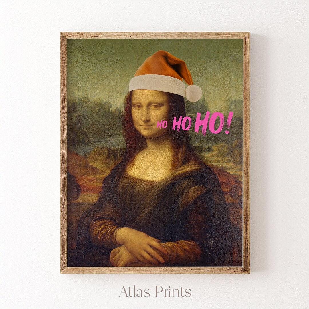 Mona Lisa Altered Art Print Christmas Funny Printable Wall Art Famous ...