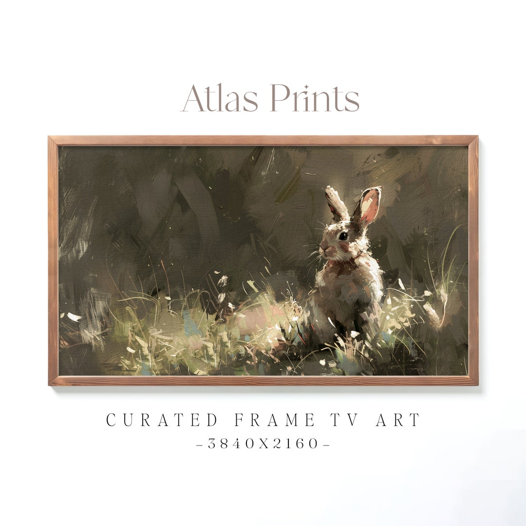 Vintage Easter Bunny Samsung Frame Tv Art, Moody Spring Farmhouse Art ...