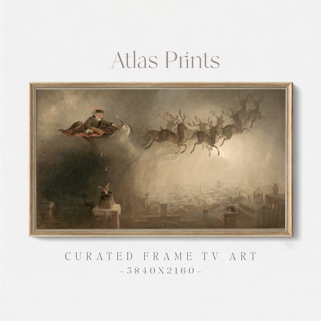 Antique Christmas Samsung Frame TV Art, Santas Sleigh Art for TV ...