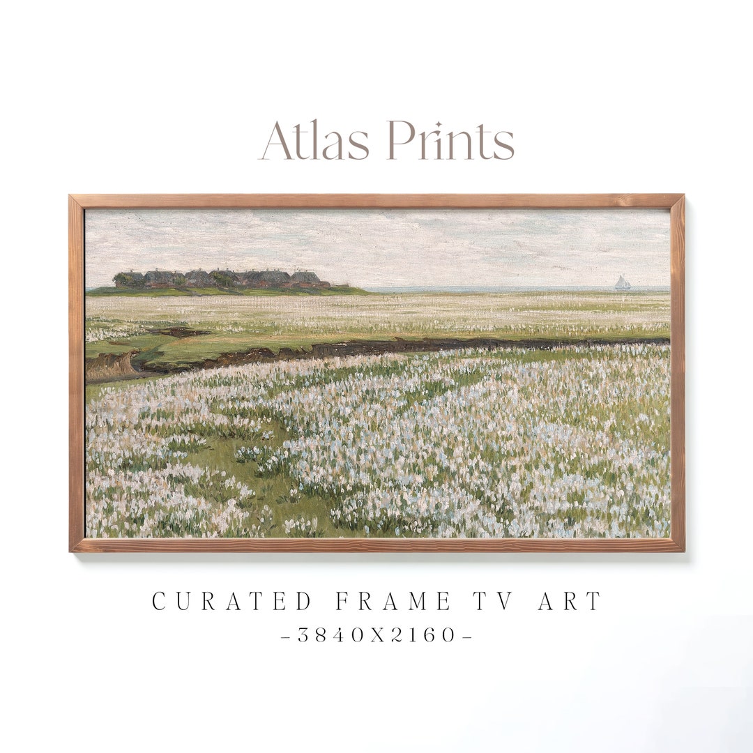 Vintage Spring Meadow Frame TV Art, Wildflower Field Landscape Samsung ...