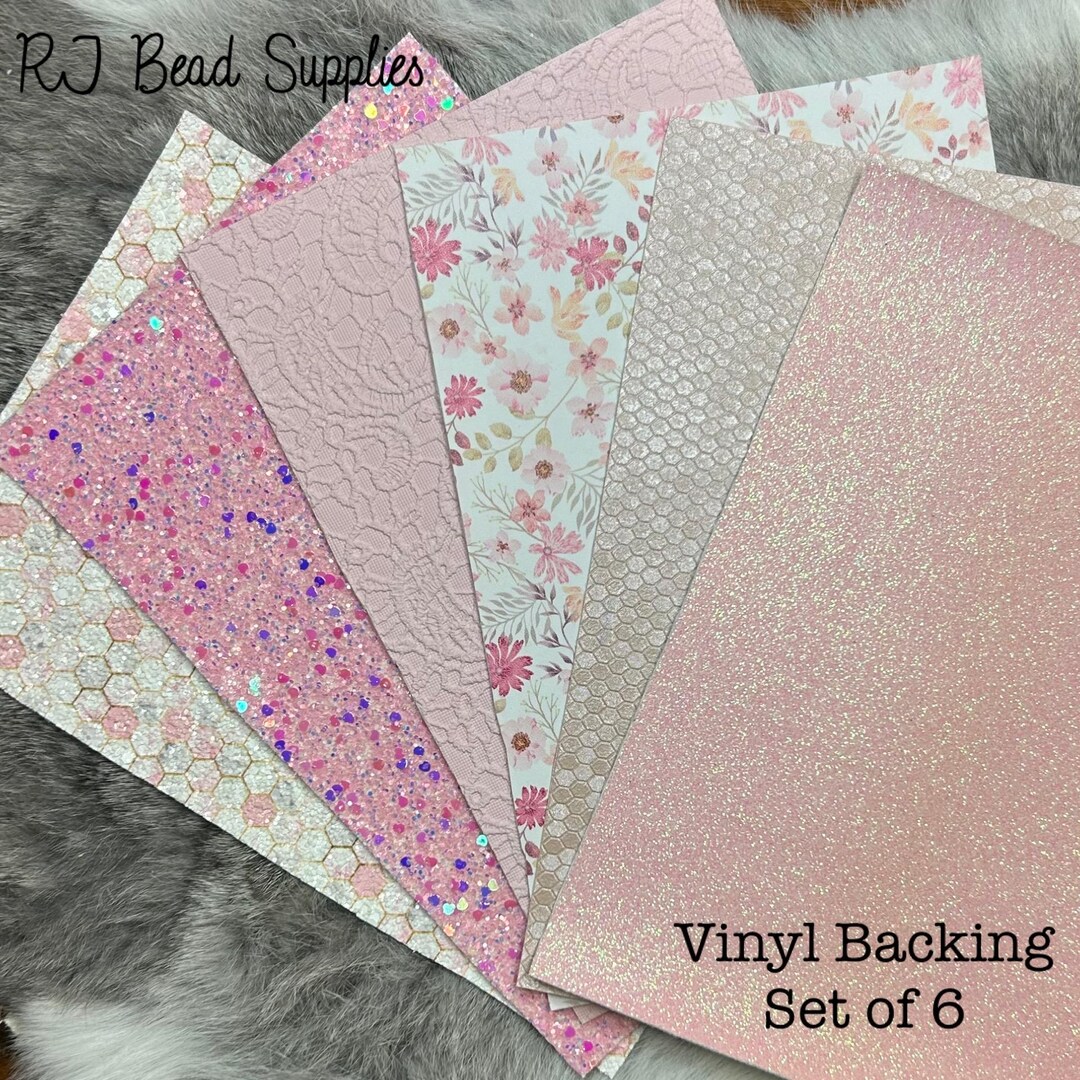 Pink Set of Vinyl Backing, Set of 6, 5.5” X 8”. Backing for Beadwork ...
