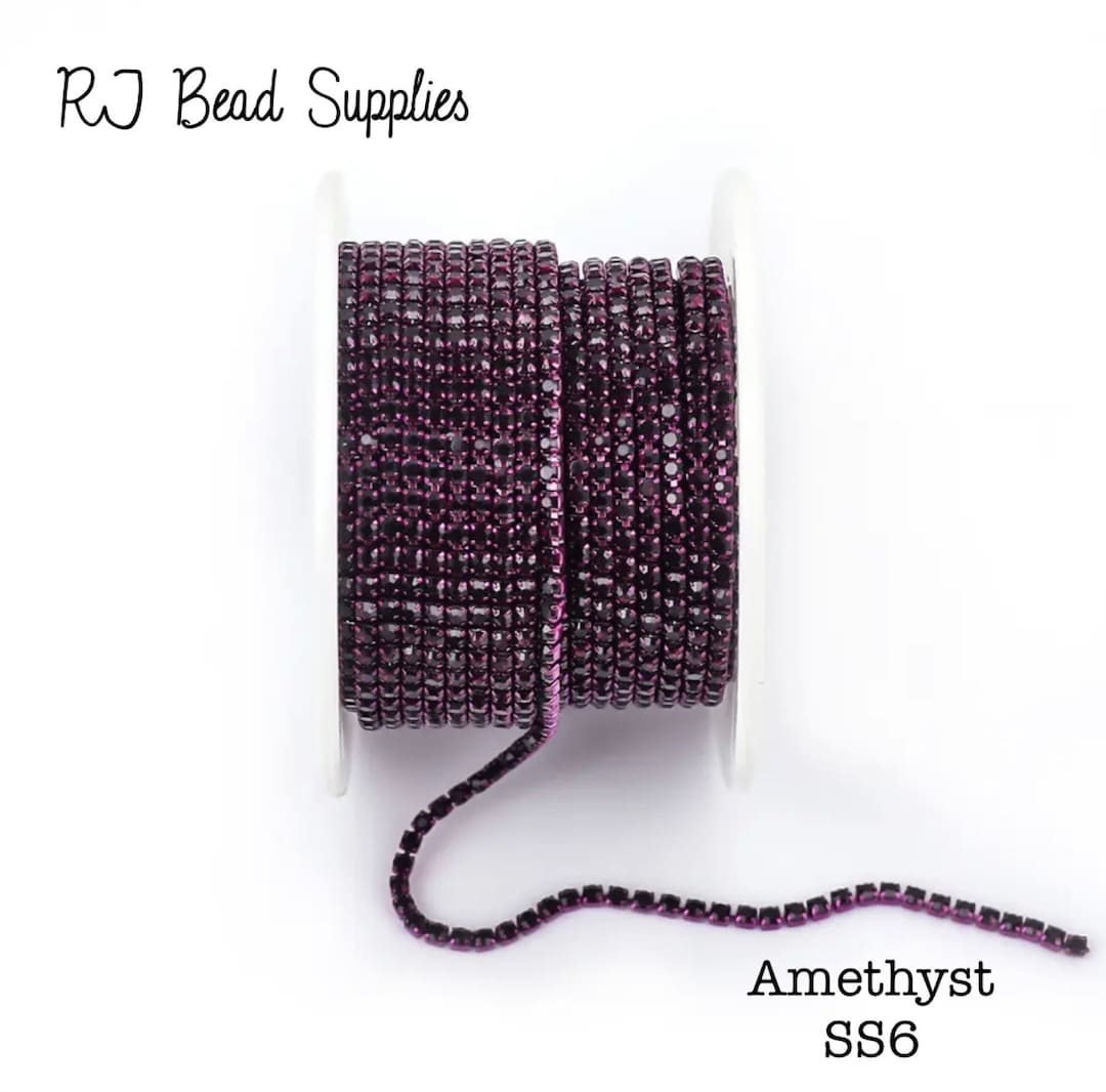 Amethyst Metal Rhinestone Banding, SS6, Dense, Amethyst Rhinestones ...