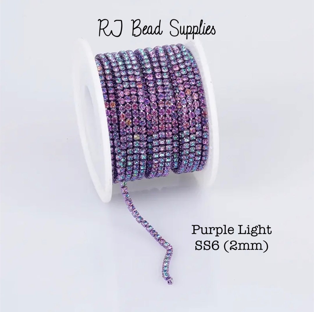 Purple Light Metal Rhinestone Banding, SS6, Dense, Purple Light ...