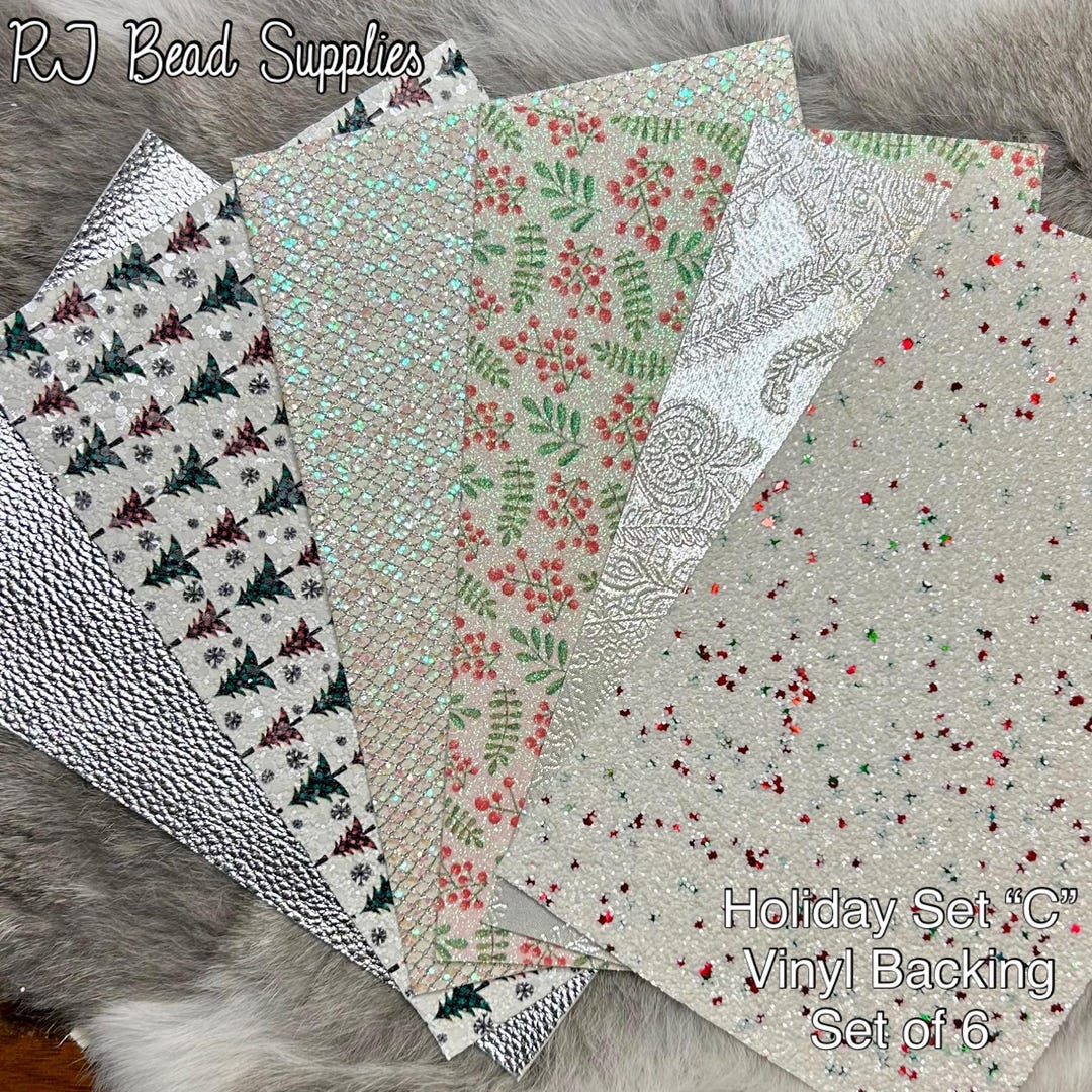 Holiday Set C - Vinyl Backing, Set of 6 Sheets, 5.5” X 8”. Holiday ...