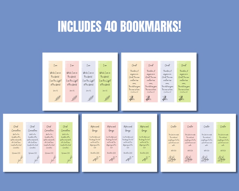 SALE! Printable Christian Bookmark Bundle | 40 Bookmarks | Printable PDF - Etsy