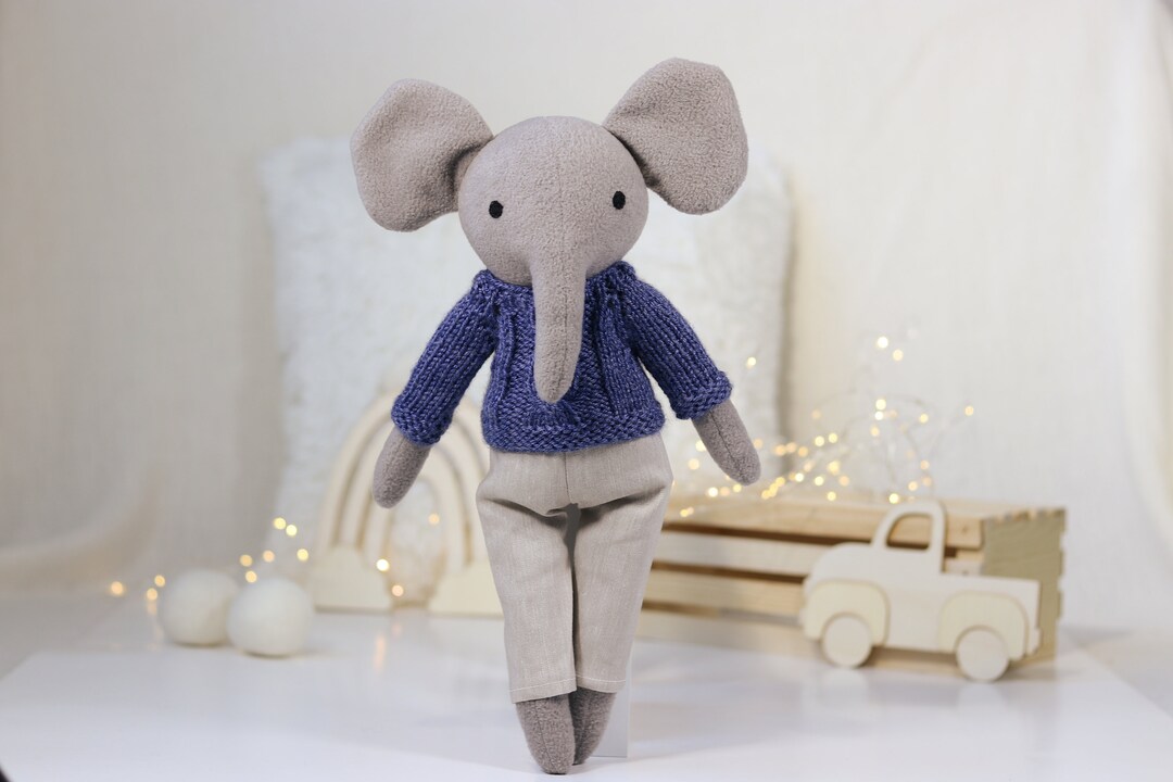 Soft and Snuggly Handmade Elephant Doll - Perfect for Toddler's Room ...