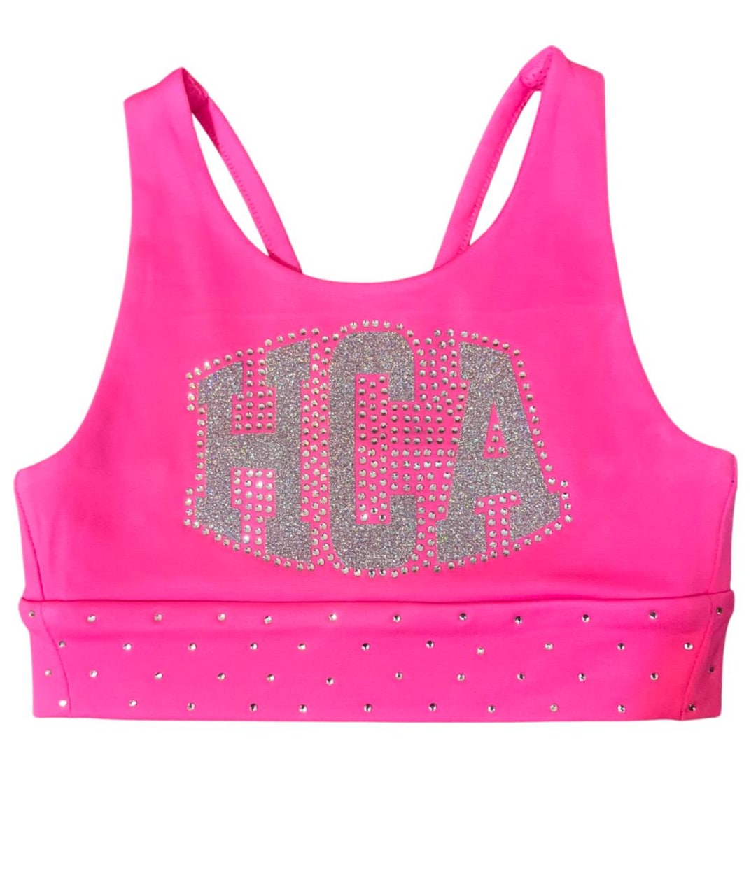 Custom Rhinestone Cheer Sports Bra, Bling Sports Bra, Youth Rhinestone ...