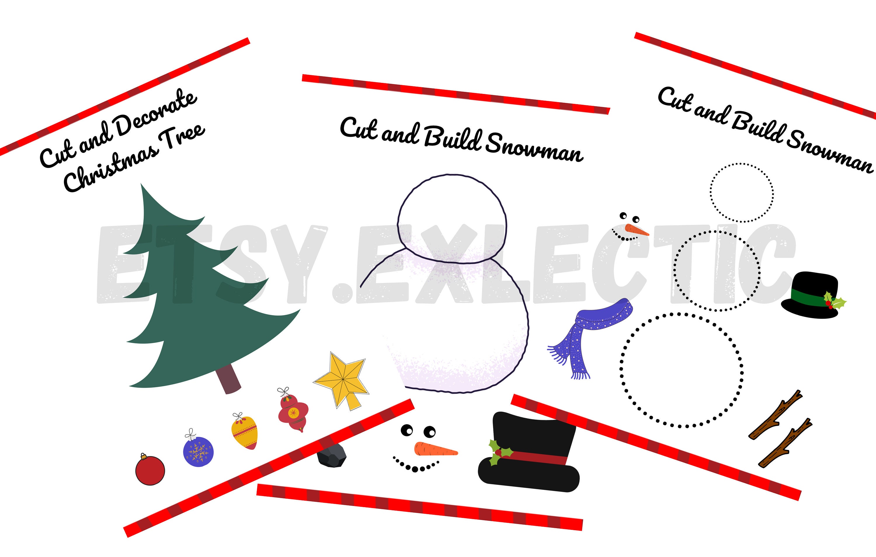 Winter Pre-school Cut and Paste, Pre-k Cut and Paste, Preschool ...