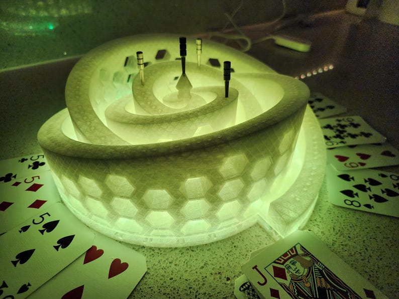 Light up 2 Track Spiral Cribbage Board - Etsy