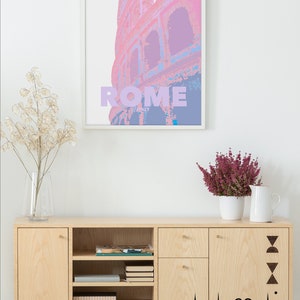 Digital Wall Art of Colosseum in Rome, Italy, Europe, City, Pastels ...