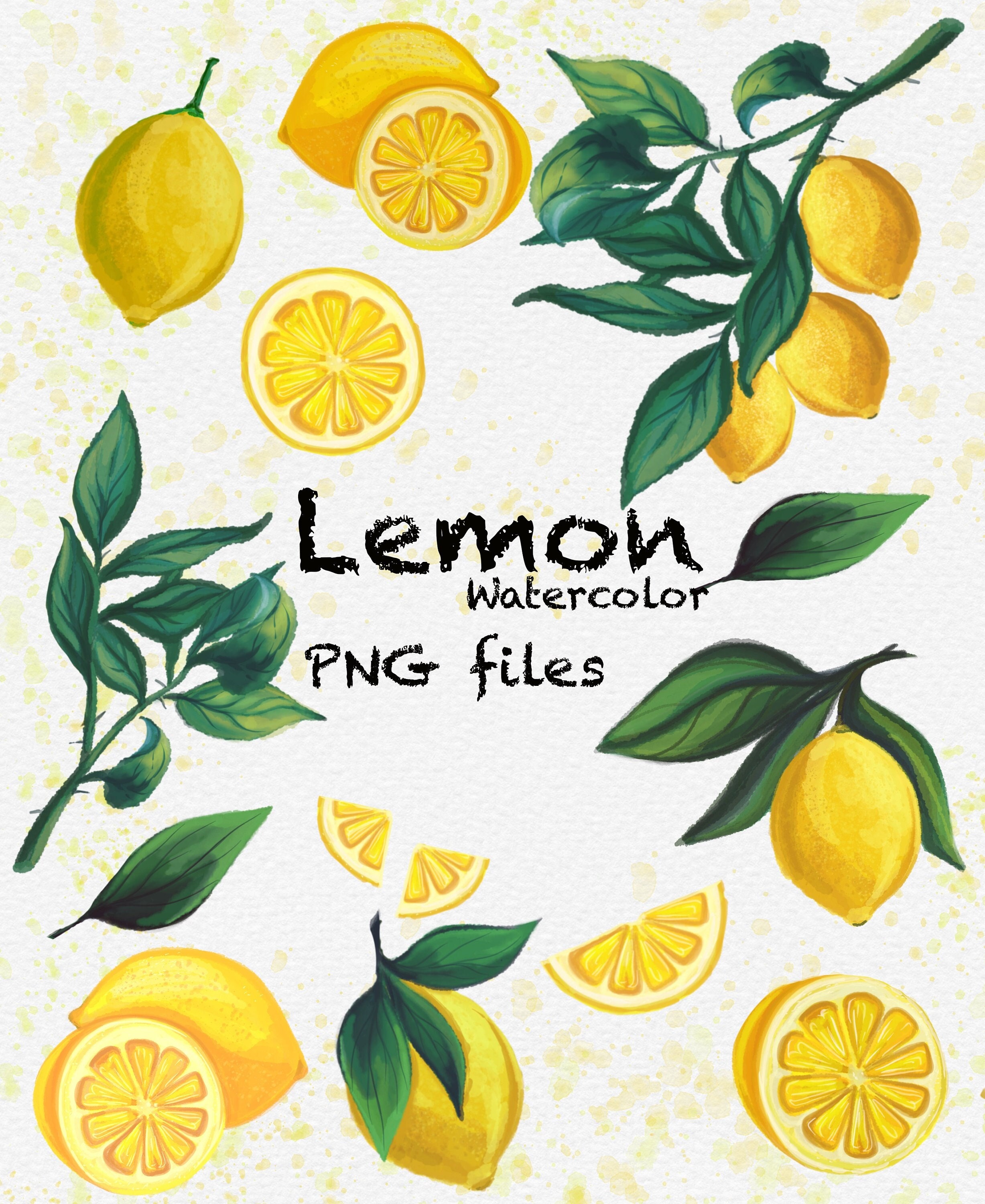 Watercolor Lemon Clipart, Hand Painted Summer Lemon Fruit Clip Art ...