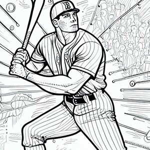 Printable Baseball Coloring Pages. Instant Download PDF. 20 Pages. Kids ...