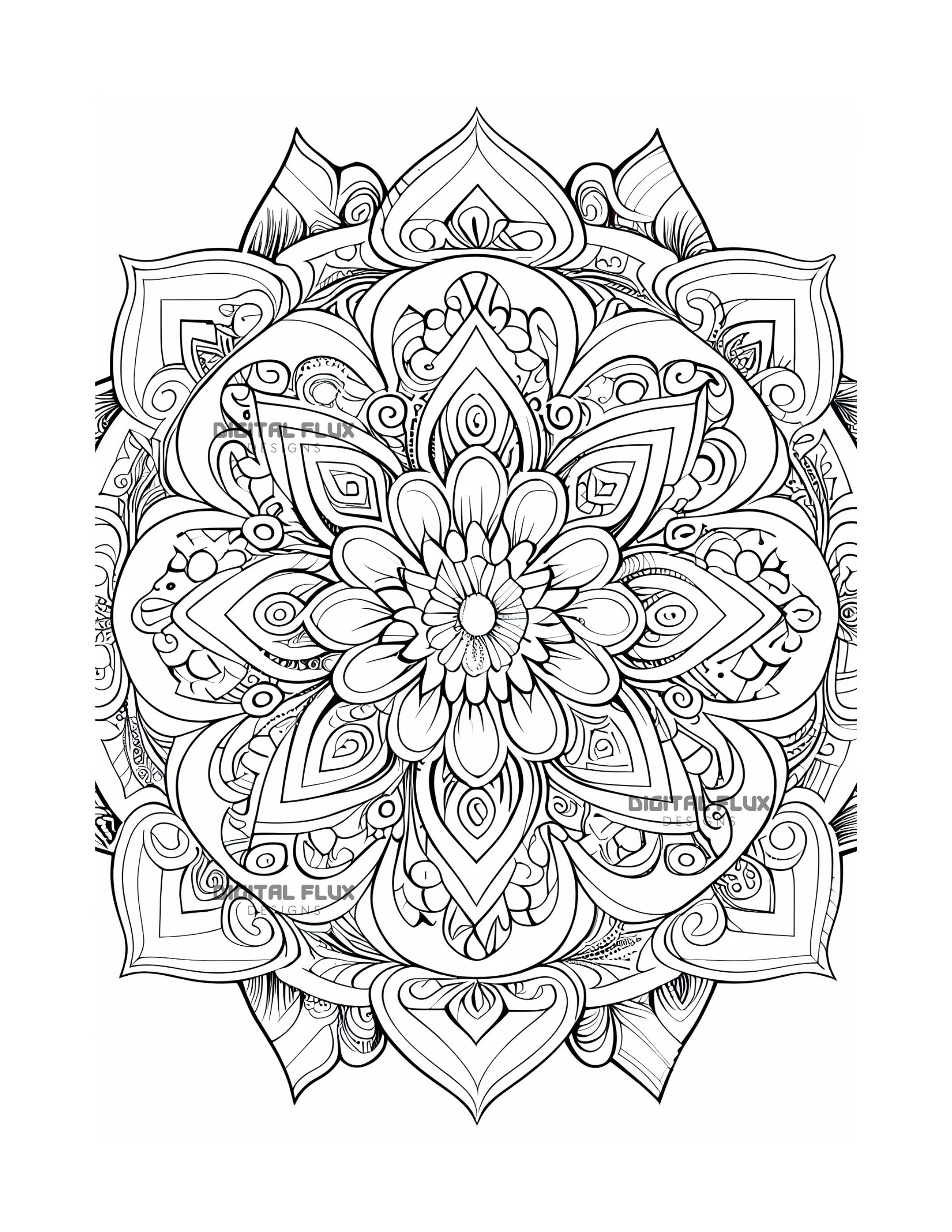 Over 100 Mandala Patterns of Printable Coloring Book Pages. Relaxing ...