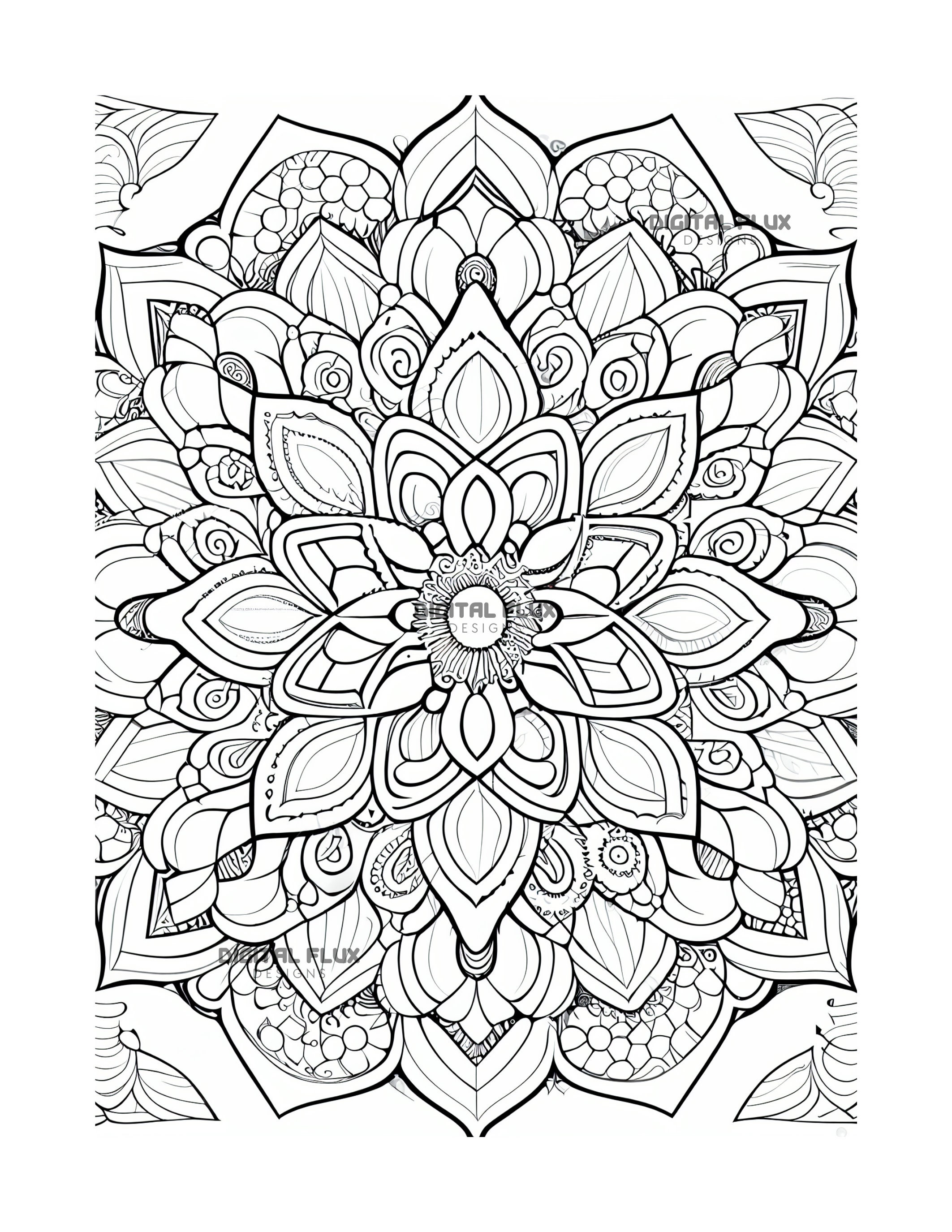Over 100 Mandala Patterns of Printable Coloring Book Pages. Relaxing ...