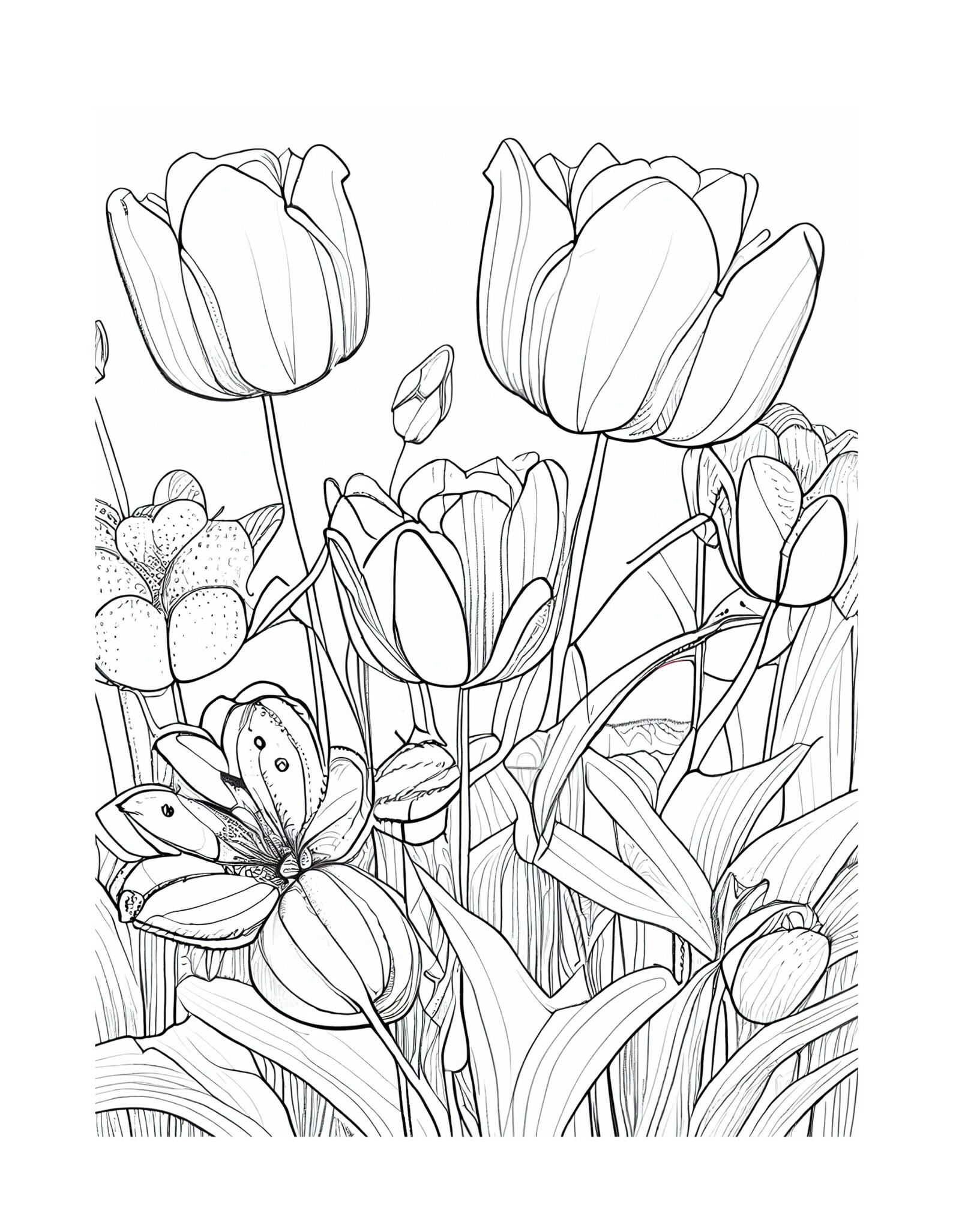 Over 100 Flowers Coloring Book Pages. Printable PDF Downloads. for ...