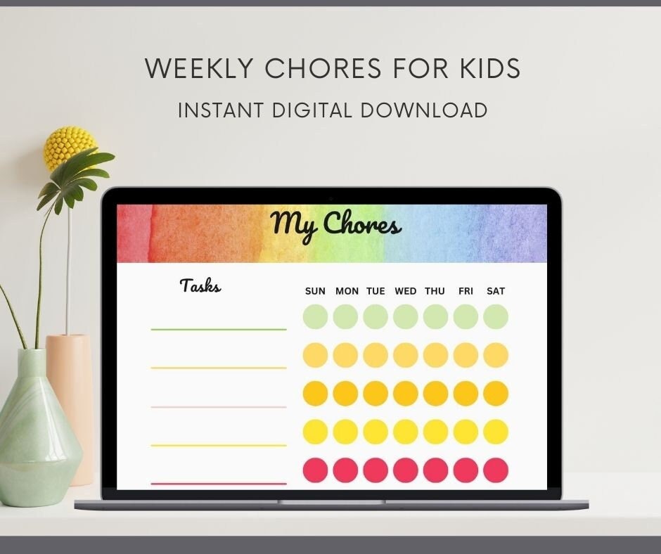 Printable Kids Chore Chart. Computer-editable Kids Chore Chart ...