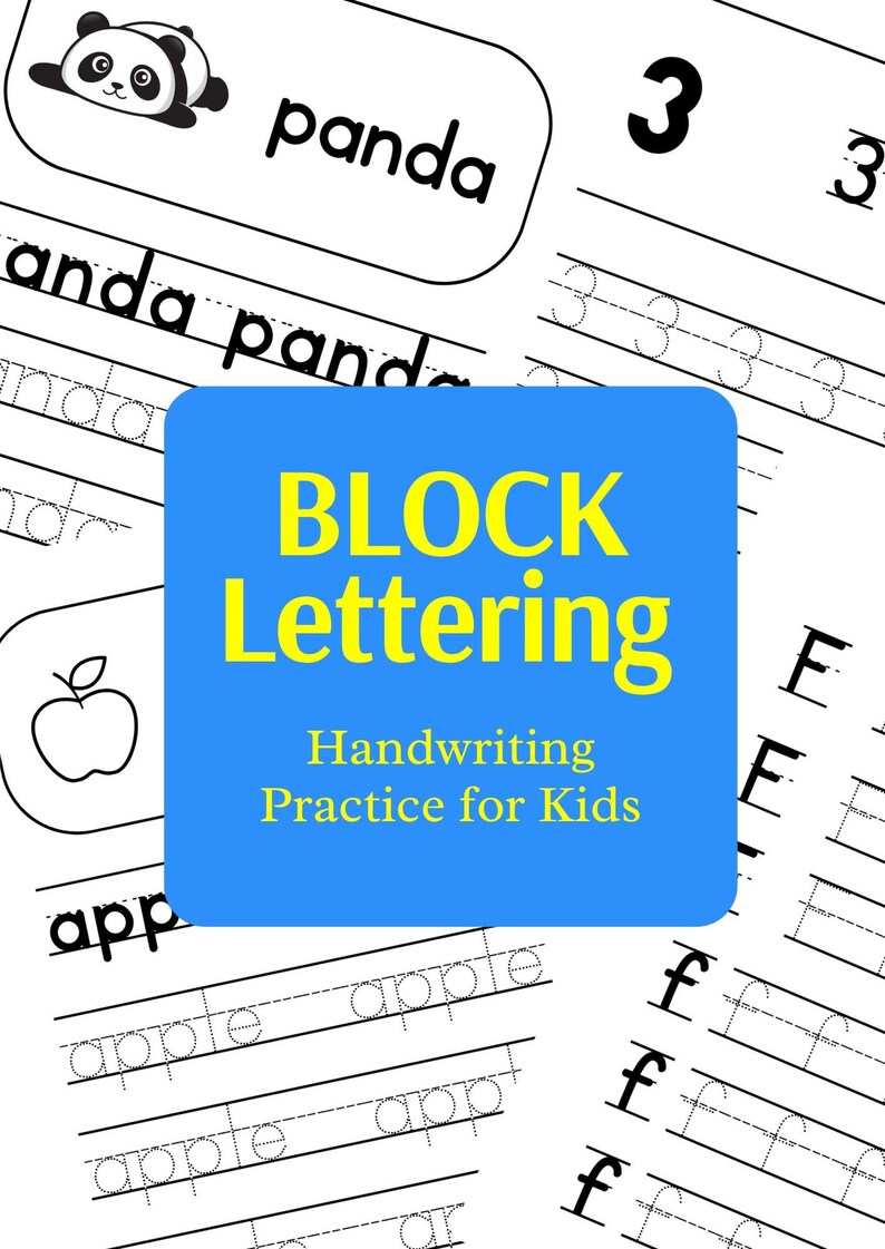 Fun Block Number and Letter Practice Sheets uppercase & Lowercase for ...