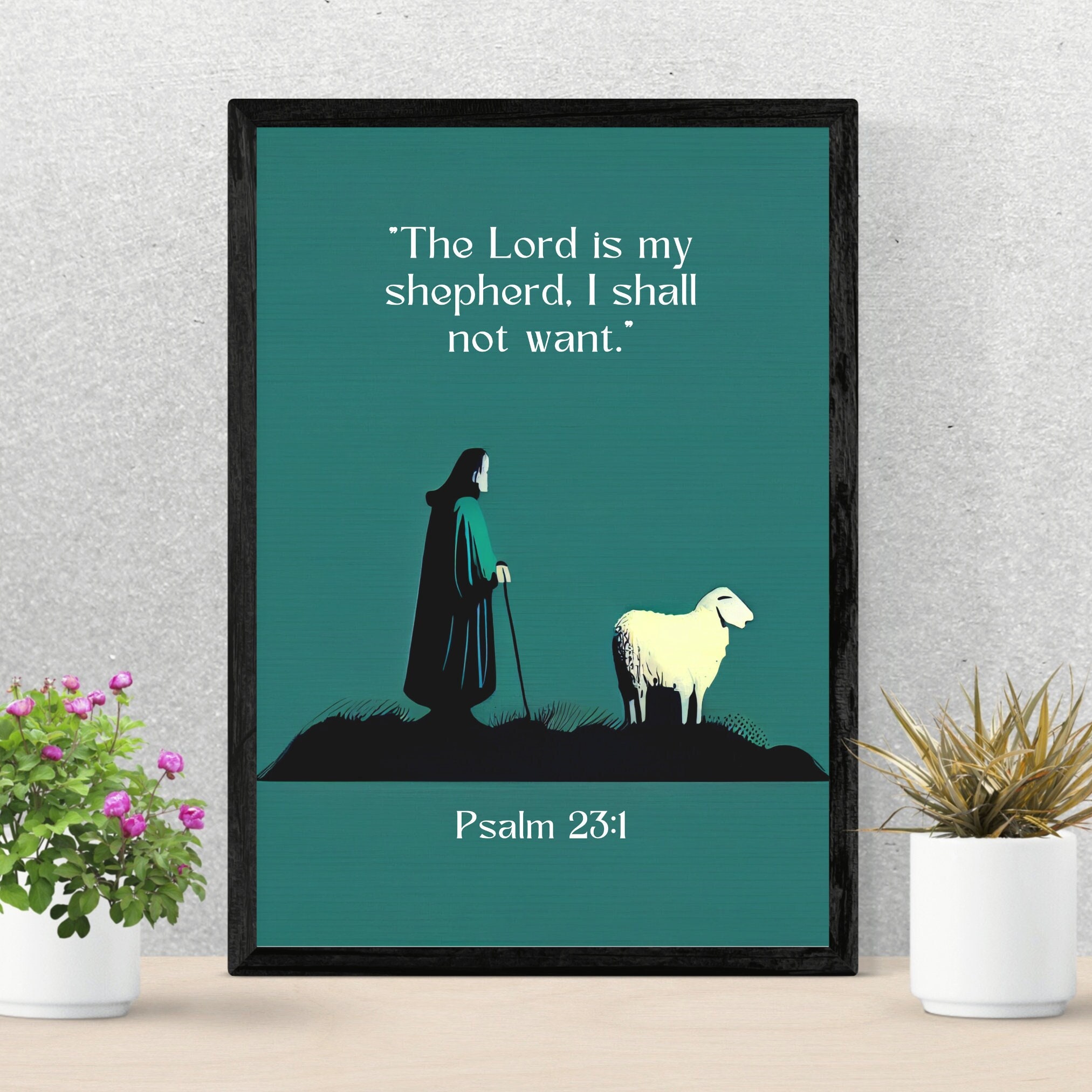 Jesus Digital PNG Art Instant Download. Psalm 23 Poster Christian Wall ...