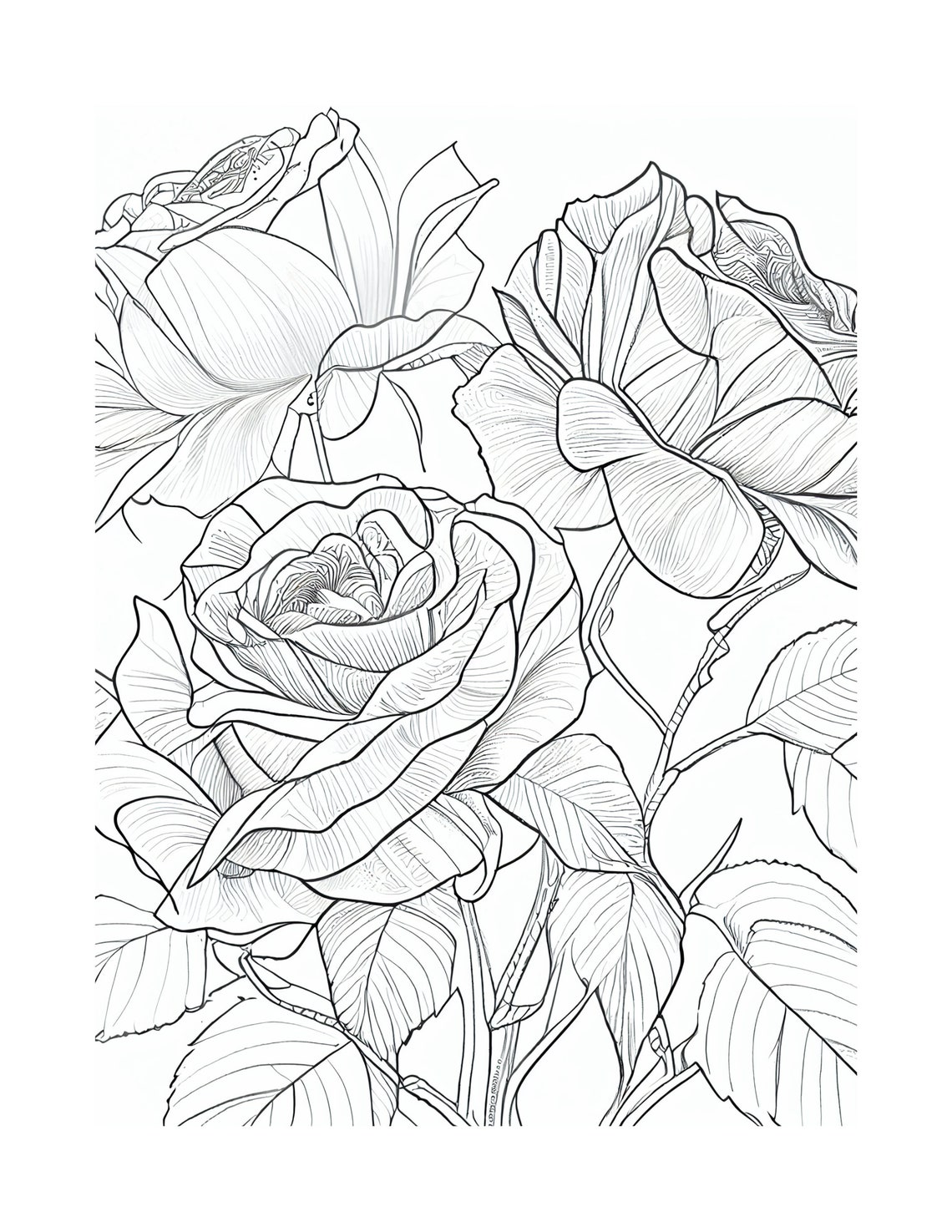 Over 100 Flowers Coloring Book Pages. Printable PDF Downloads. for ...