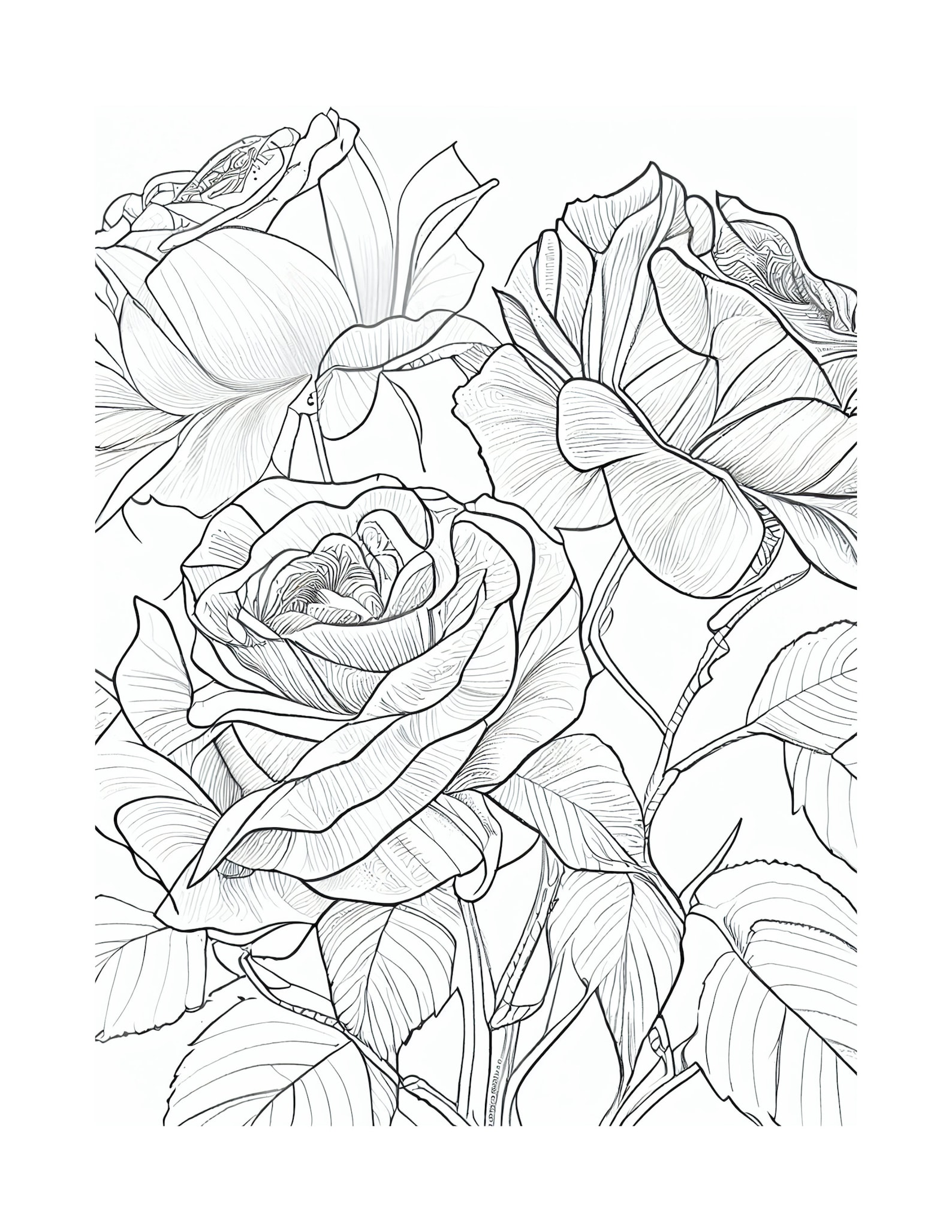 Over 100 Flowers Coloring Book Pages. Printable PDF Downloads. for ...