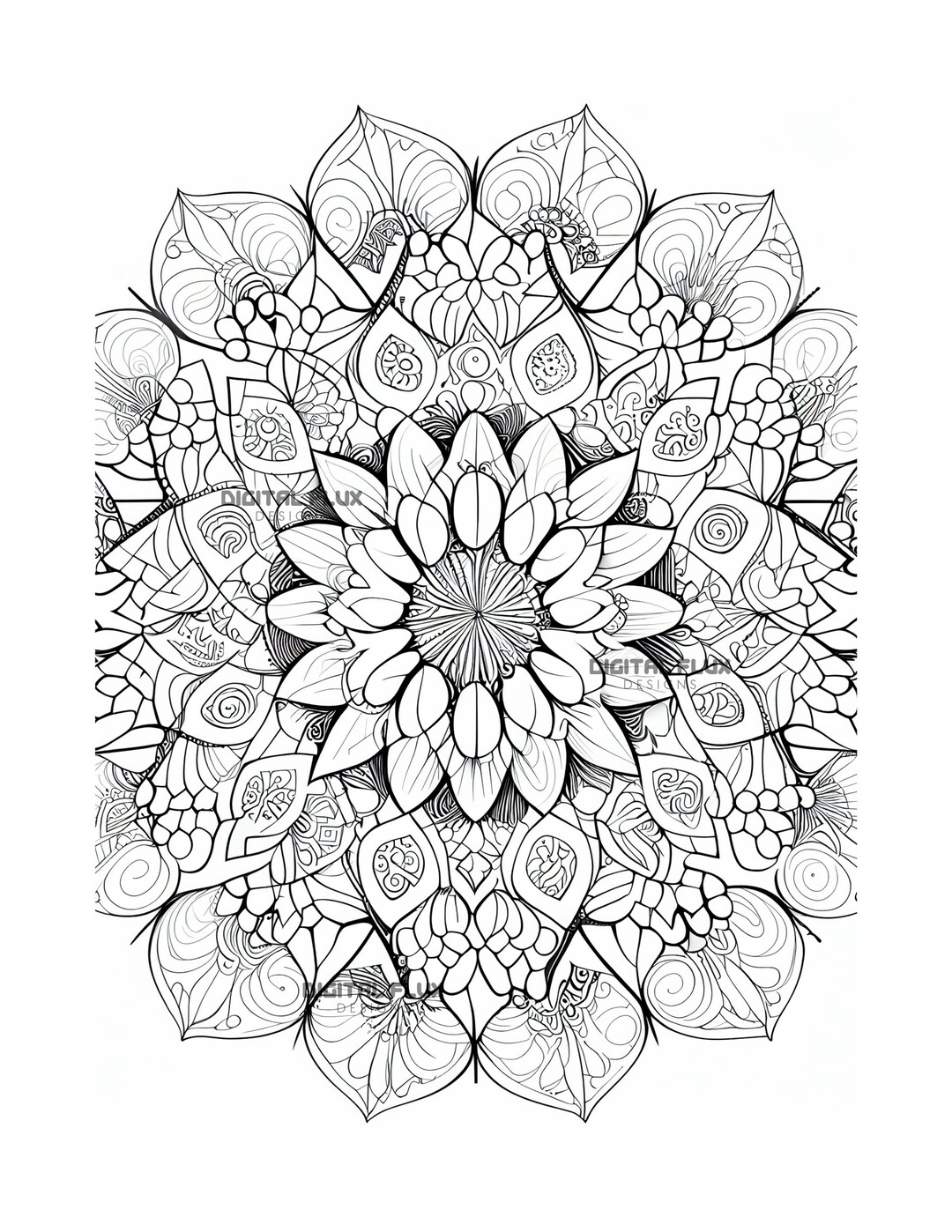 Over 100 Mandala Patterns of Printable Coloring Book Pages. Relaxing ...