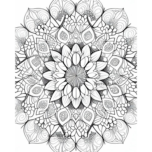 Over 100 Flowers Coloring Book Pages. Printable PDF Downloads. for ...