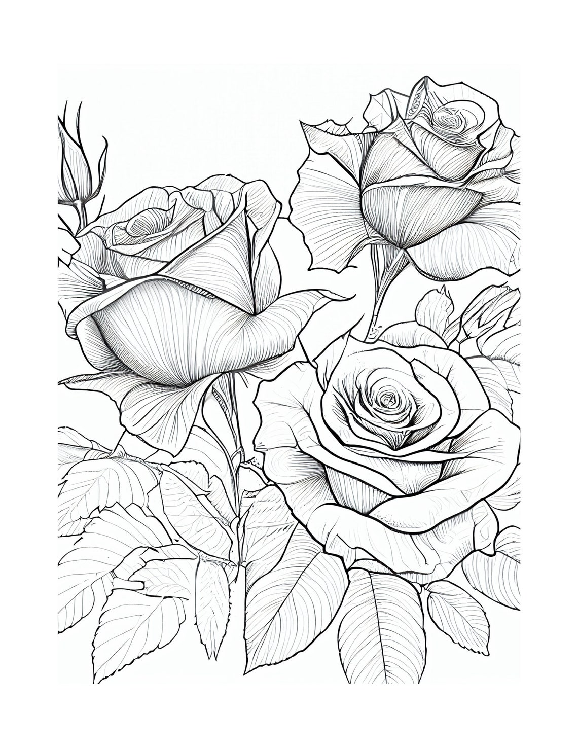 Over 100 Flowers Coloring Book Pages. Printable PDF Downloads. for ...