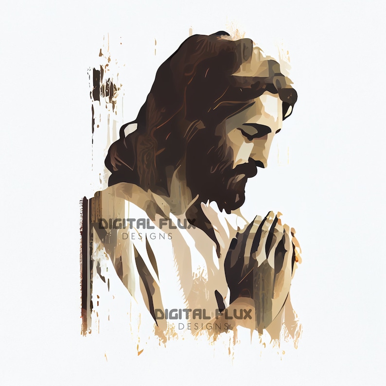 Set of 5 Jesus Praying. PNG Instant Download. - Etsy
