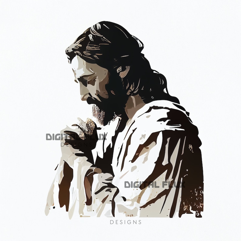 Set of 5 Jesus Praying. PNG Instant Download. - Etsy