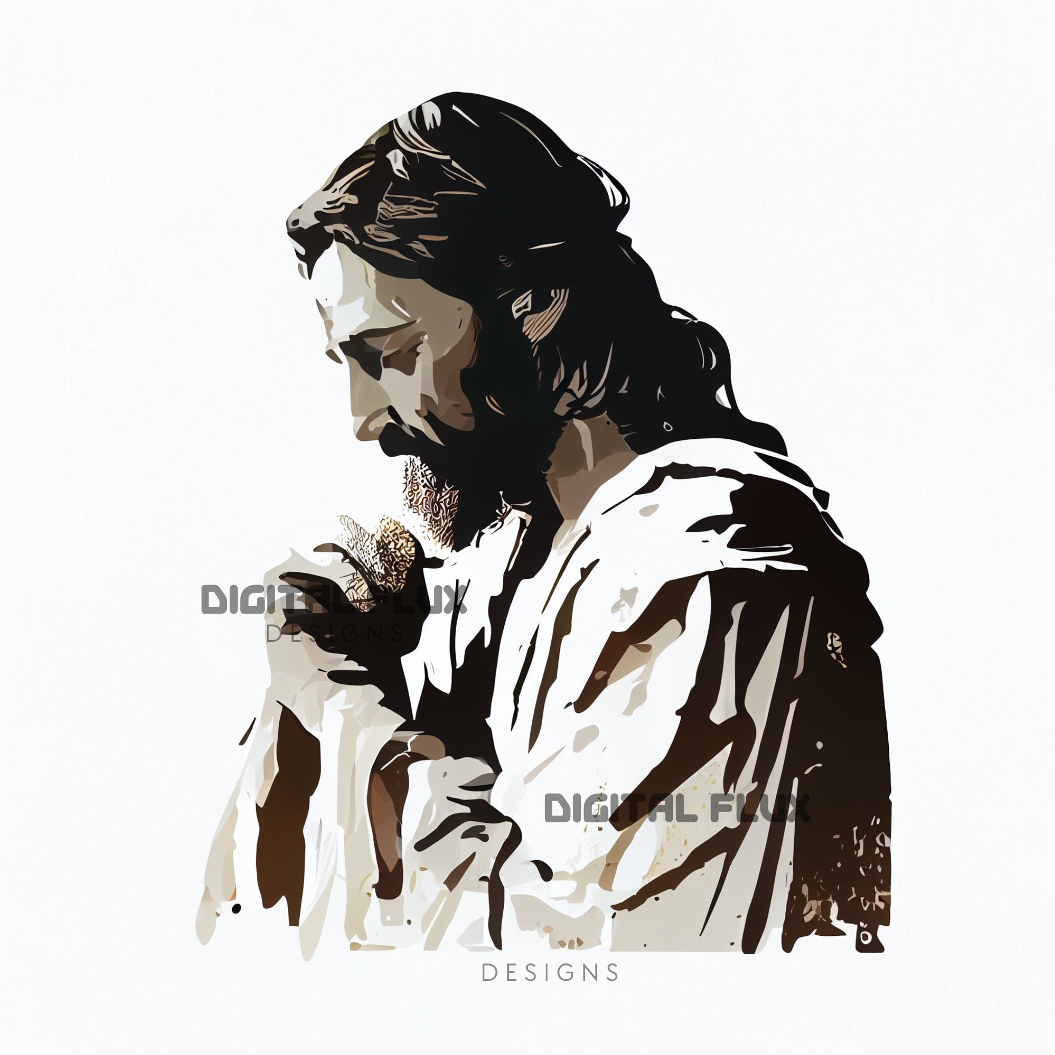 Set of 5 Jesus Praying. PNG Instant Download. - Etsy