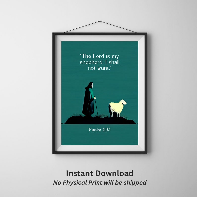 Jesus Digital PNG Art Instant Download. Psalm 23 Poster - Etsy