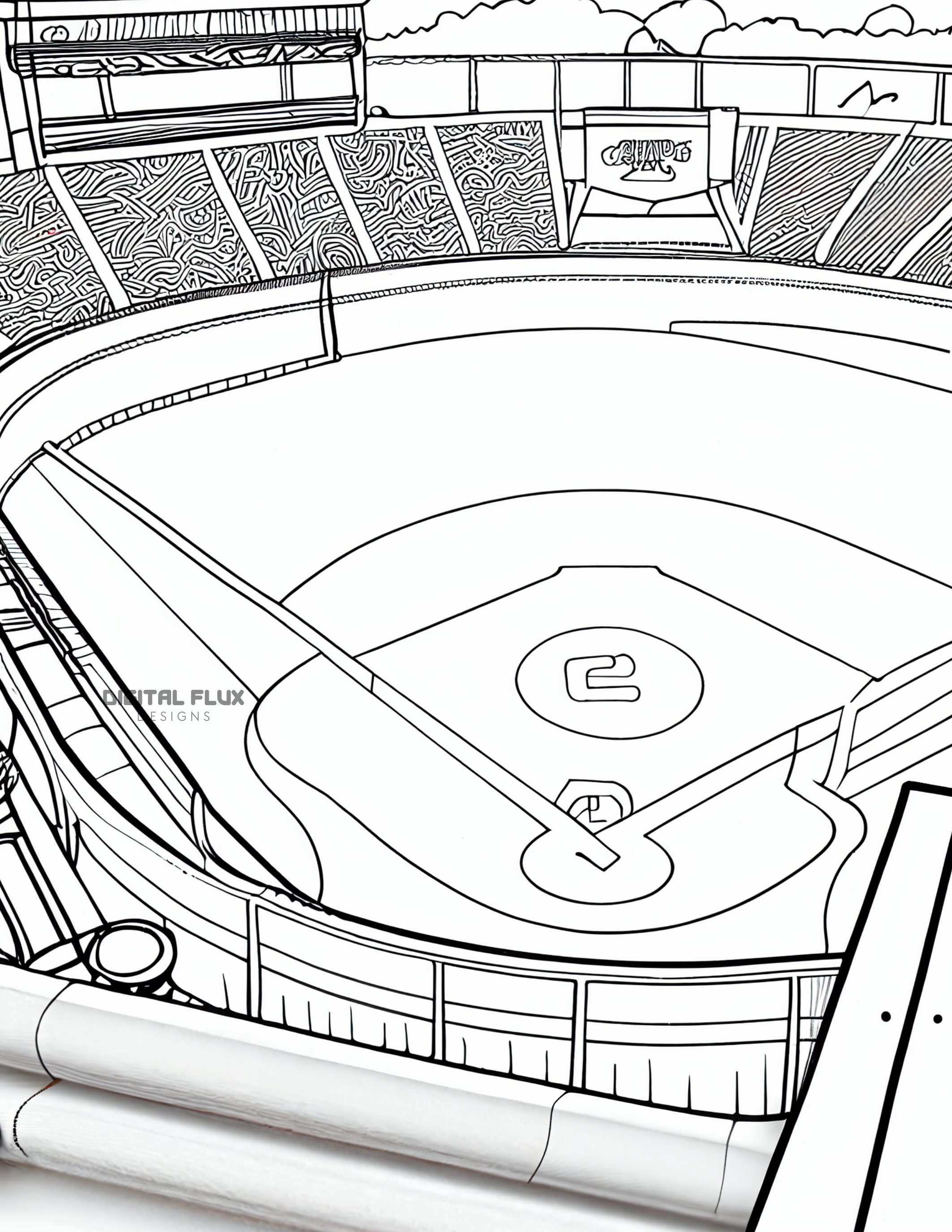 Printable Baseball Coloring Pages. Instant Download PDF. 20 Pages. Kids ...