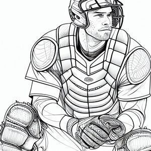 Printable Baseball Coloring Pages. Instant Download PDF. 20 Pages. Kids ...