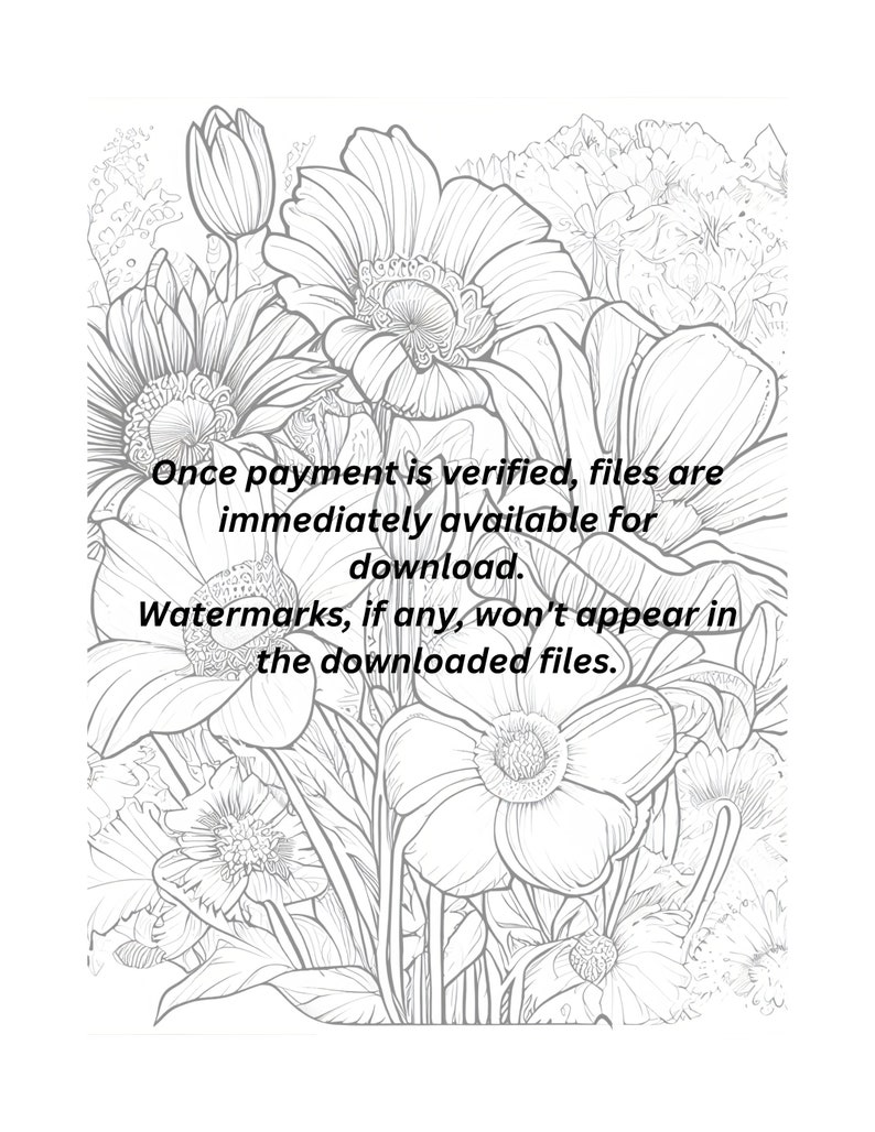 Over 100 Flowers Coloring Book Pages. Printable PDF Downloads. for ...
