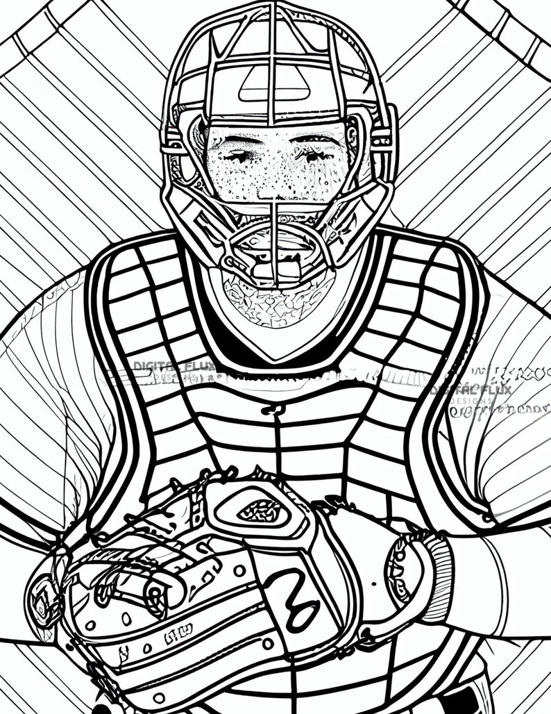 Printable Baseball Coloring Pages. Instant Download PDF. 20 Pages. Kids ...