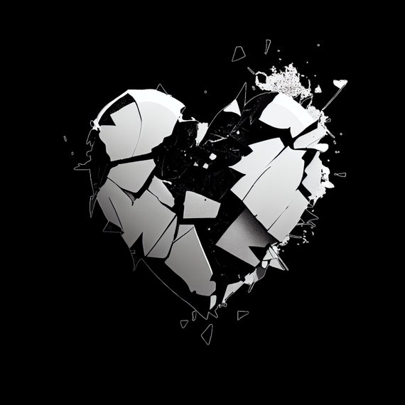 Black And White Broken Hearts Background