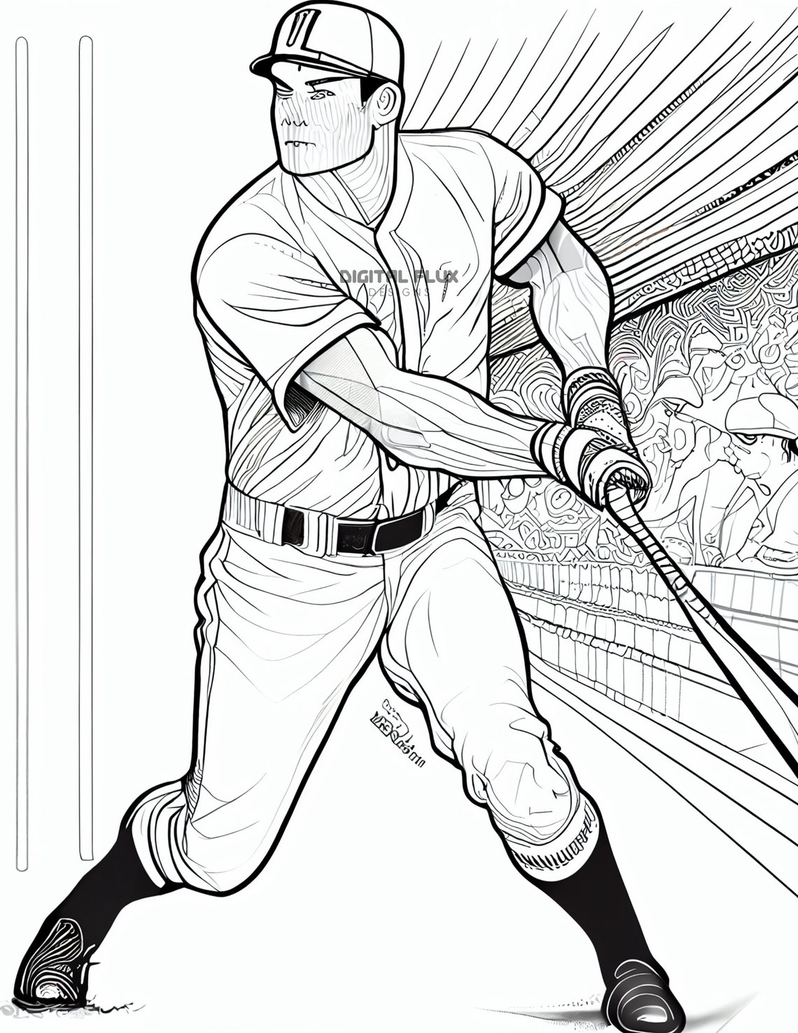 Printable Baseball Coloring Pages. Instant Download PDF. 20 Pages. Kids ...