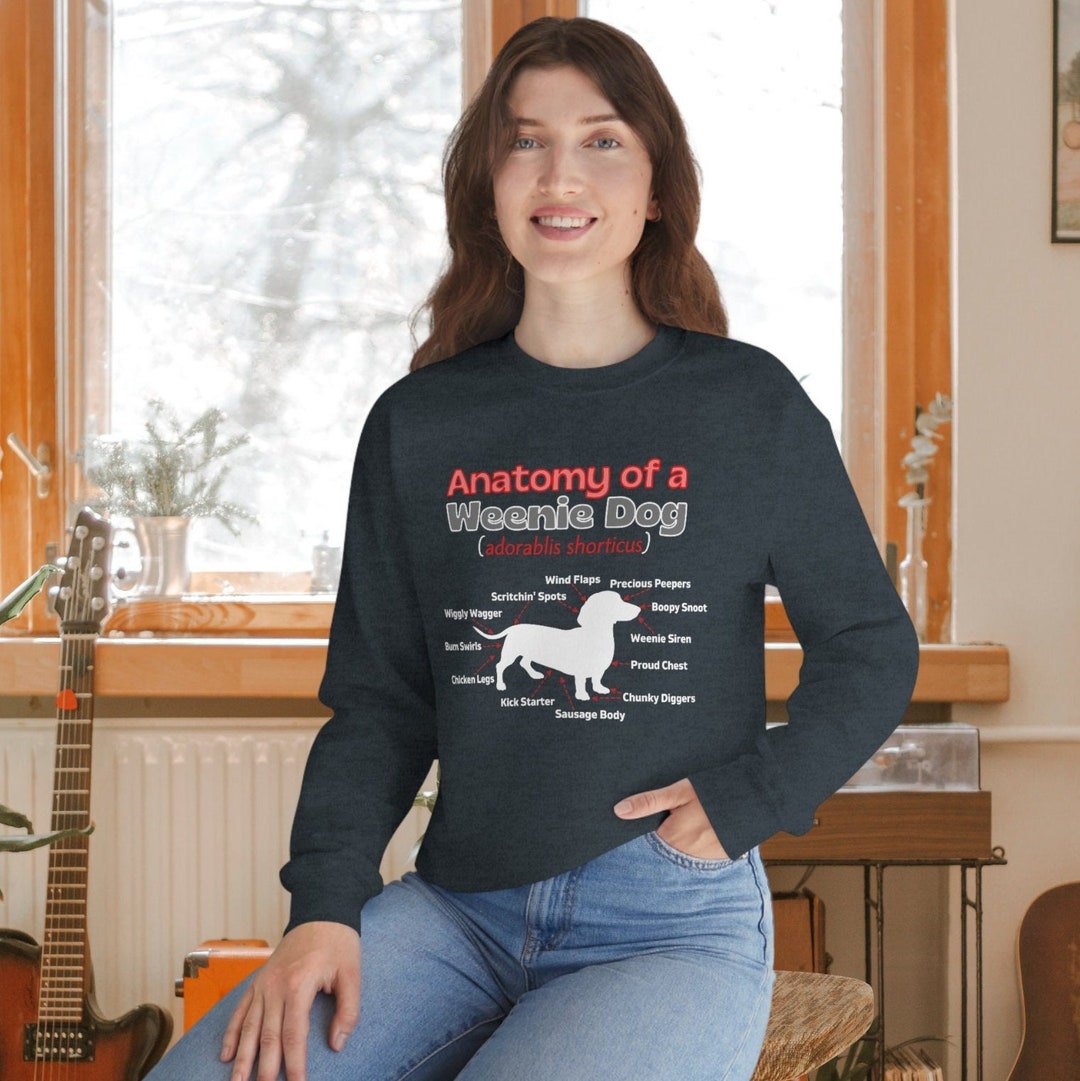 Anatomy of a Weenie Dog, Silhouette Dachshund With Humorous Part Labels ...