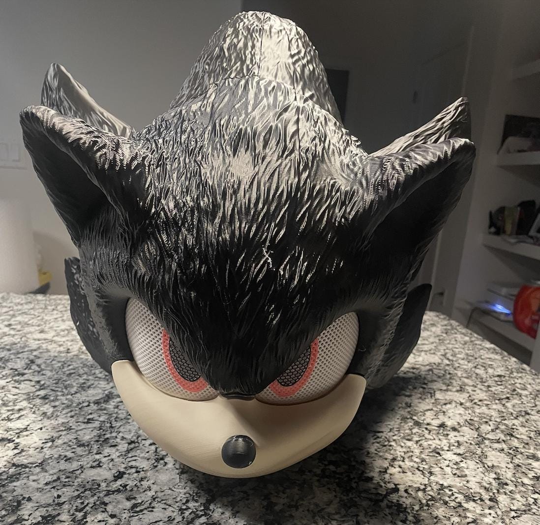 3D Printed Shadow Helmet: Sonic the Hedgehog Cosplay, Kid's Size - Etsy