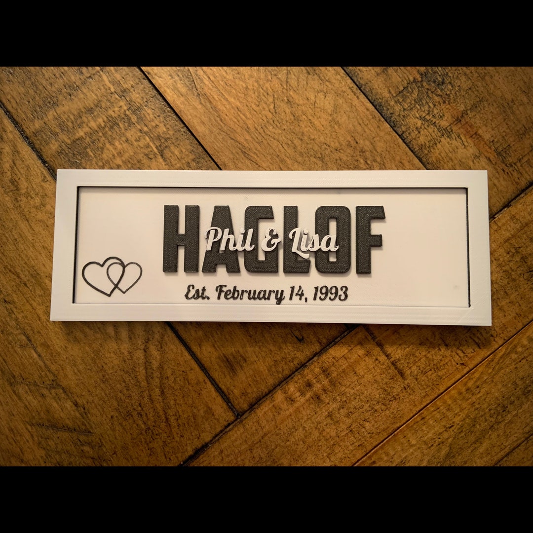 Custom Anniversary 3D Printed Sign Custom 3D Print - Etsy