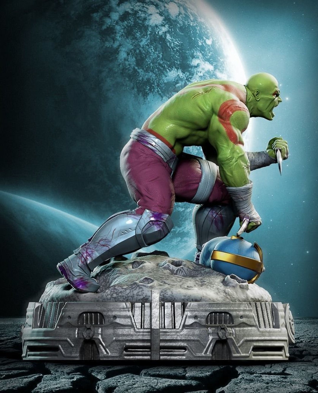 A377 Comic Character Design Draxx Cuts Down Thanos STL 3D - Etsy