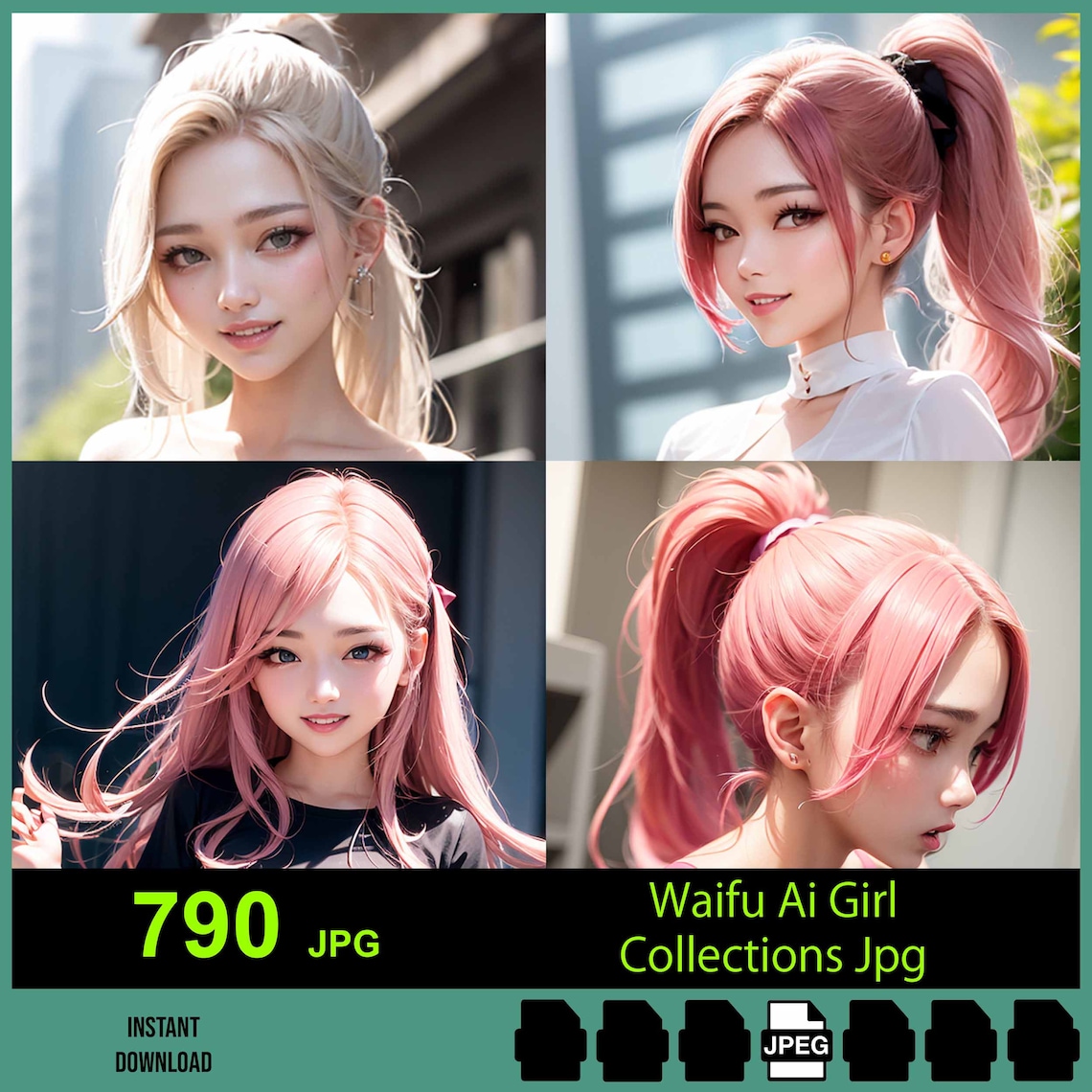 Waifu129 Multiple Waifu AI Pretty Girl Art Digital Collections, 786pcs ...