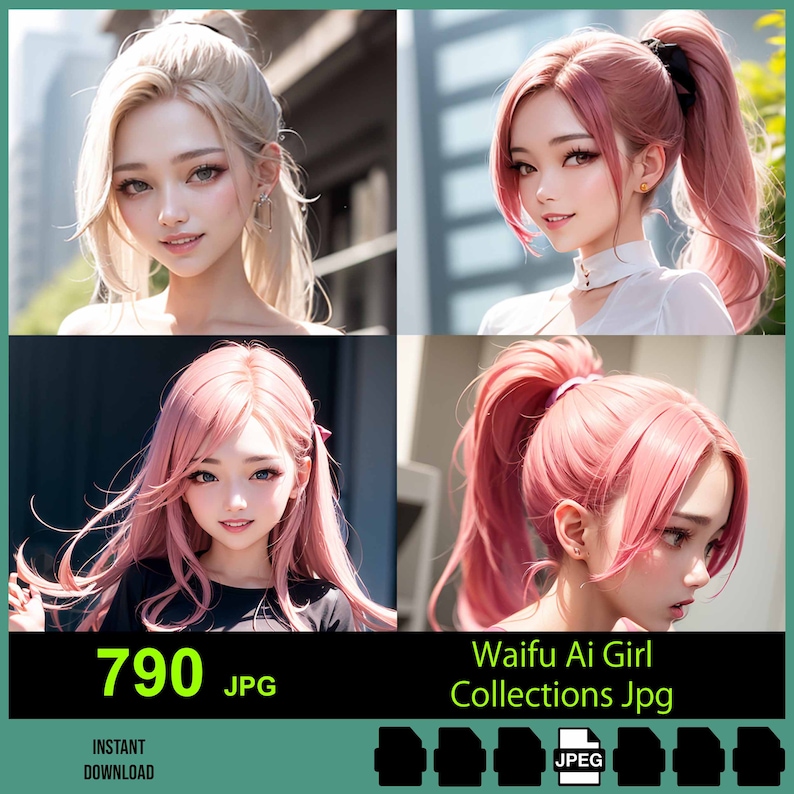 Waifu129 Multiple Waifu AI Pretty Girl Art Digital Collections, 786pcs ...