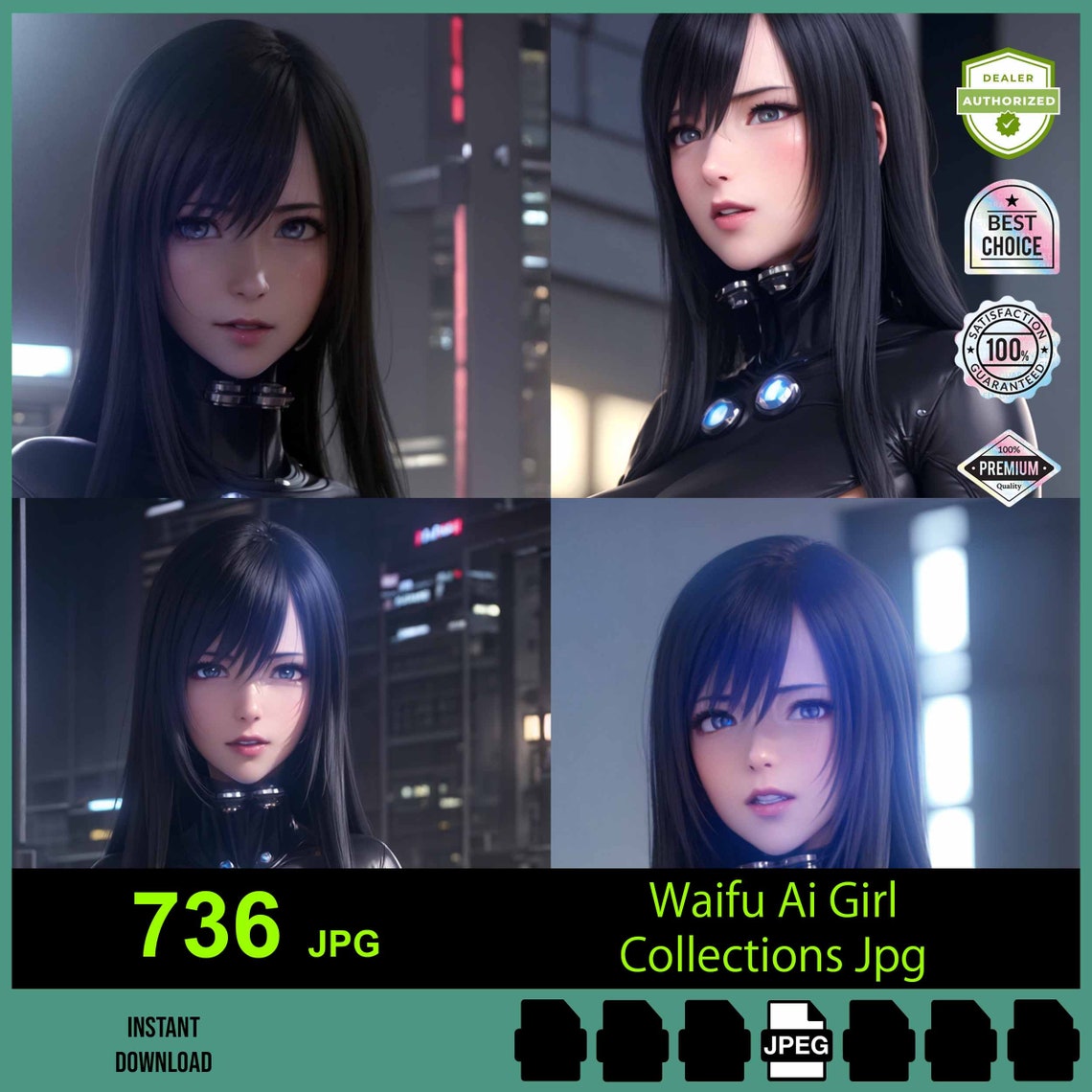 Waifu185 Anime AI Pretty Girl Art Digital Collections, 736pcs Bundle ...