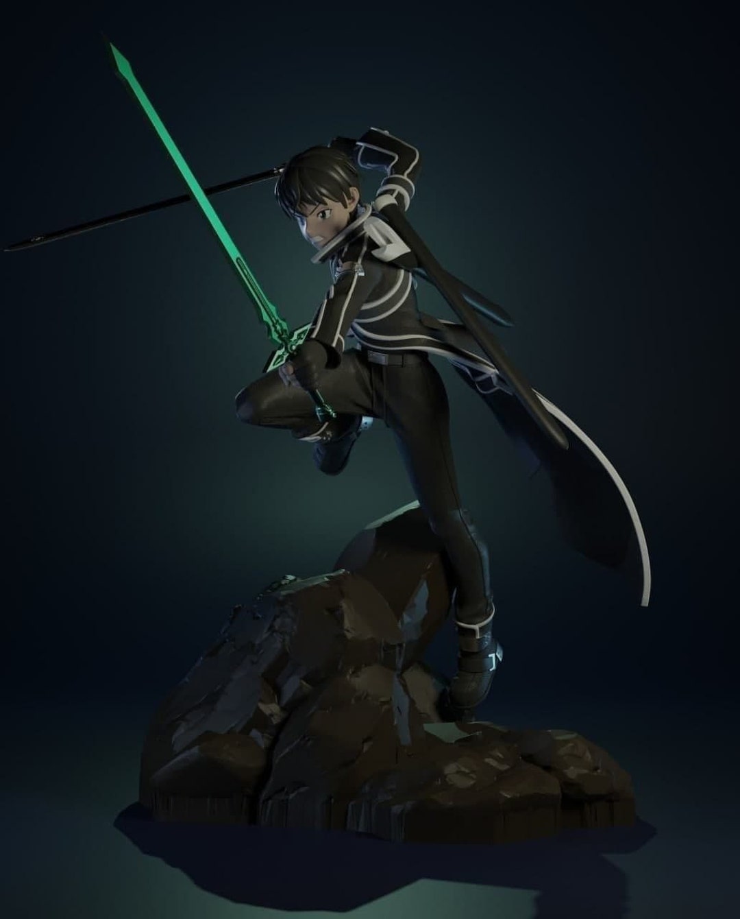 E666 Anime Character Design, the Kirito Diorama ,STL 3D Model Design ...